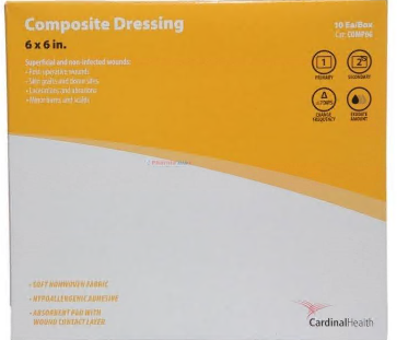 Cardinal Health Composite Dressing 6X6 10/BOX – Diabetic Solutions PR